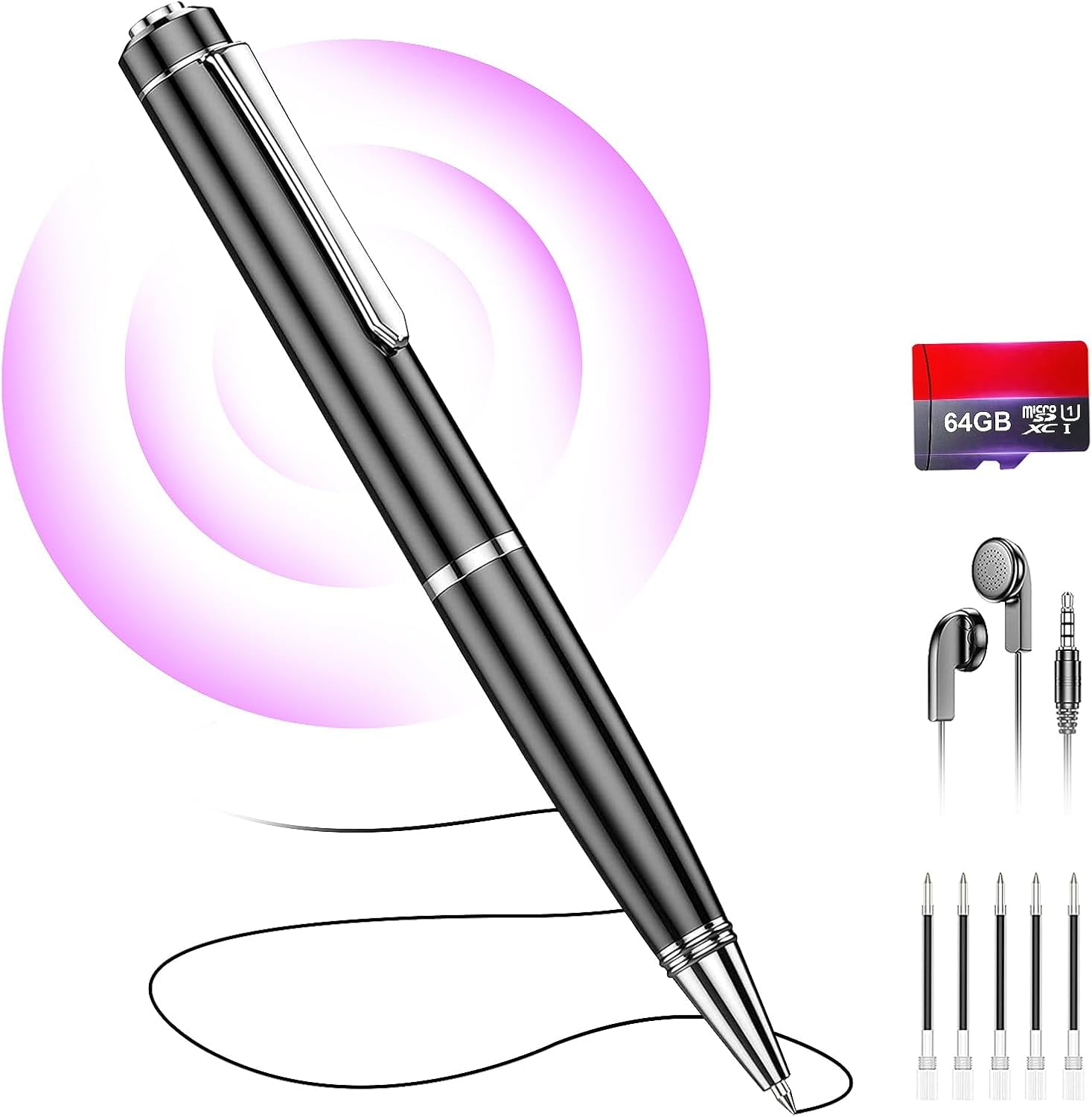 64B Diital Voice Recorder Voice Activated Recorder with Playback ...