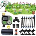64FT Drip Irrigation Kit with Garden Timer Watering System with Tubing ...
