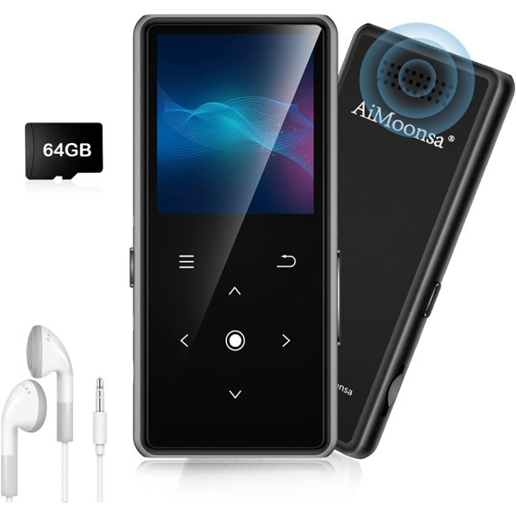 64GB MP3 Player with Bluetooth 5.2, Music Player with Built-in HD ...