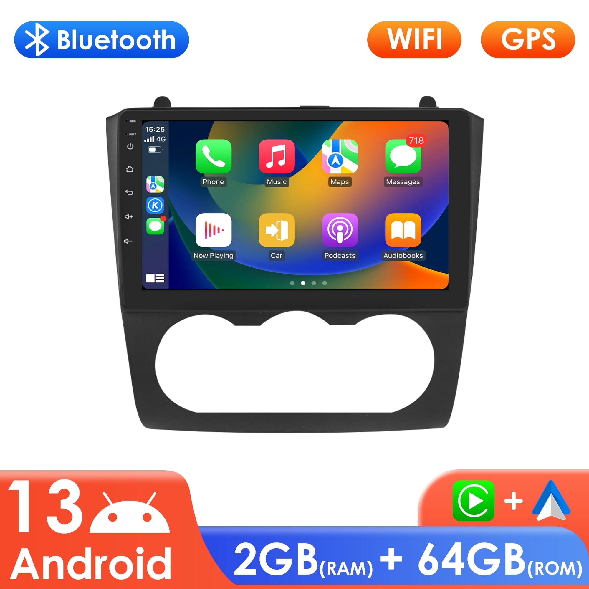 64GB ROM Android 13 Bluetooth Apple CarPlay Wifi RDS Car Stereo Radio ...