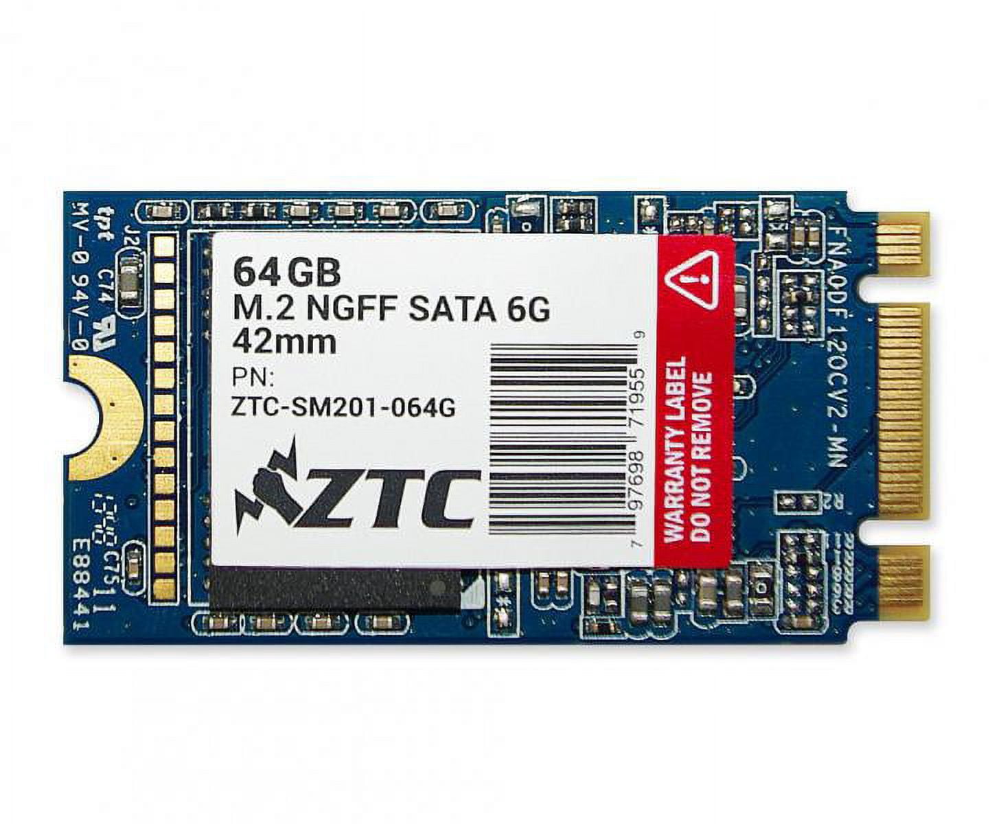 ZTC 64GB Armor 42mm M.2 NGFF 6G SSD Solid State Drive. Model ZTC-SM201 ...