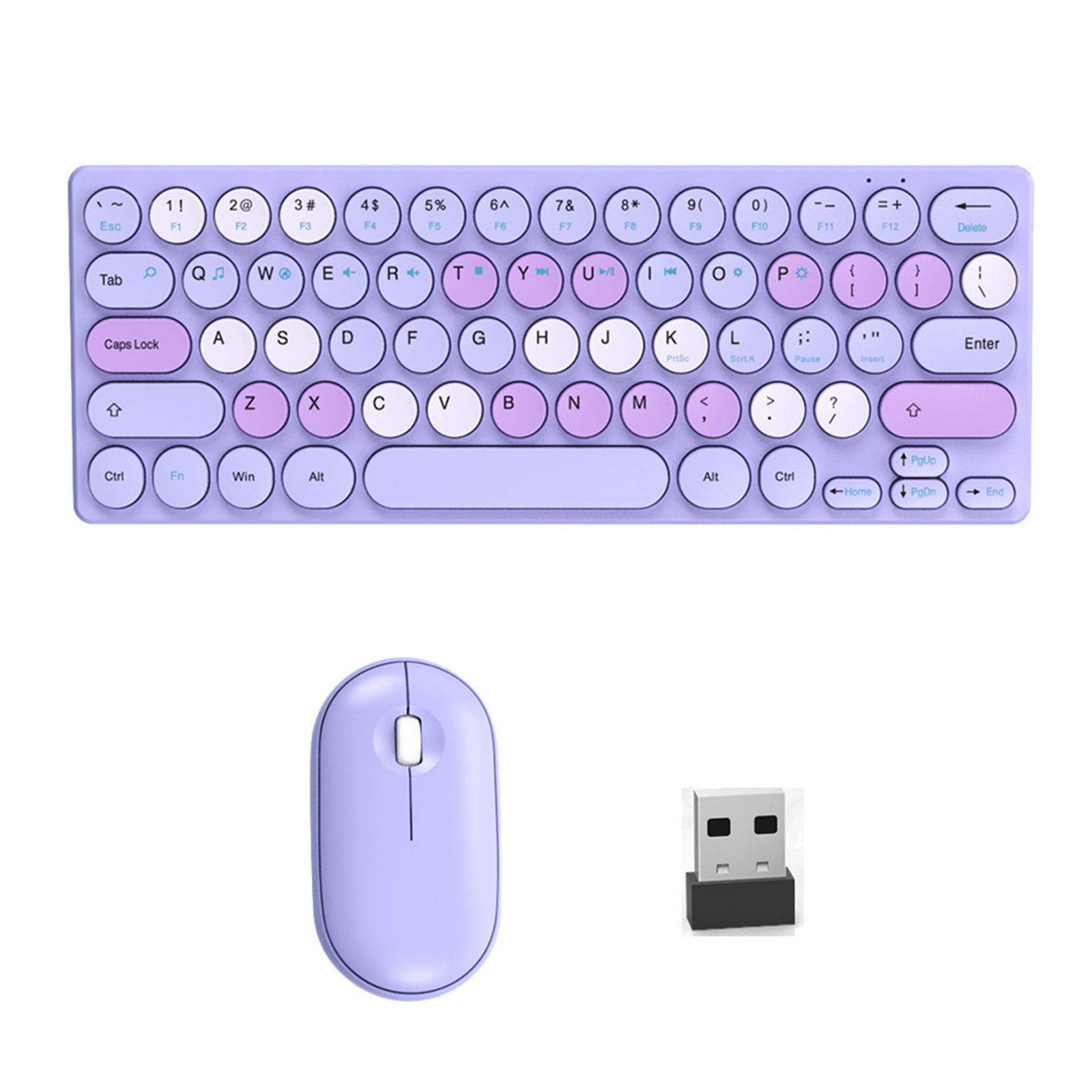 64Keys Wireless Keyboards And Ergonomic Combo With Receiver Plugs Play ...