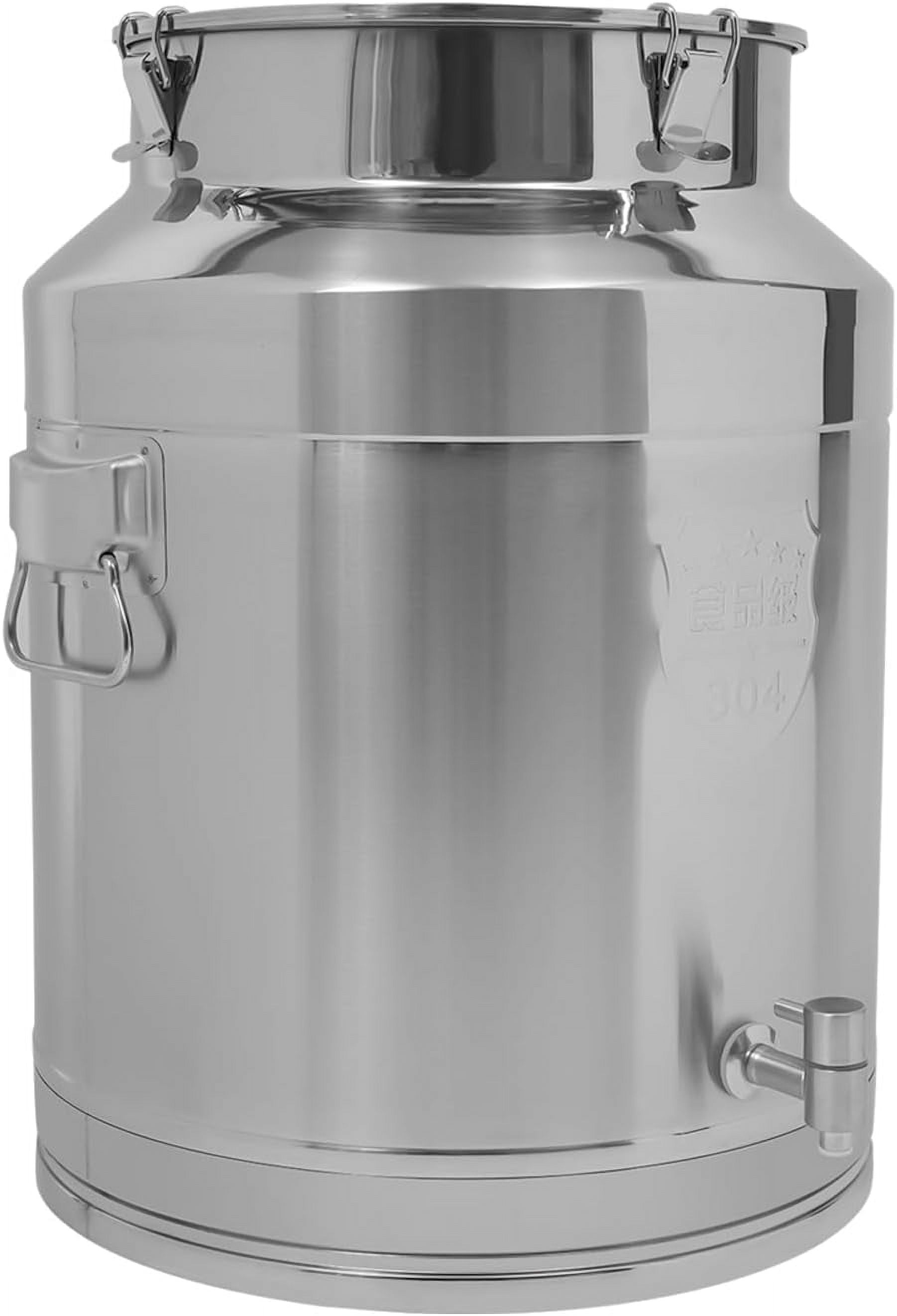 64L/16.90Gal Milk Can with Faucet, Stainless Steel Milk Can with Lid Milk Jug Milk Transport ...