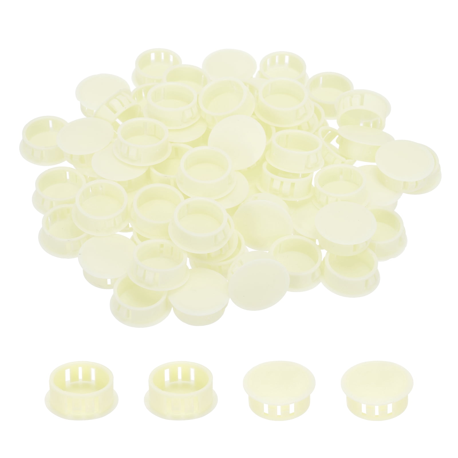 64PCS 25mm(31/32") Cream White Plastic Hole Plugs, Flush Type Panel ...