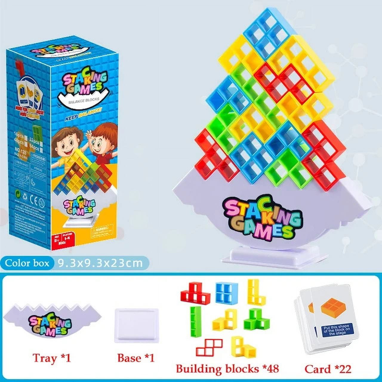 64PCS Tetra Tower Fun Balance Stacking Building Blocks Board Game for ...