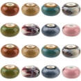 64Pcs 8 Colors Handmade Porcelain Beads Rondelle Mixed Color 12x7mm ...