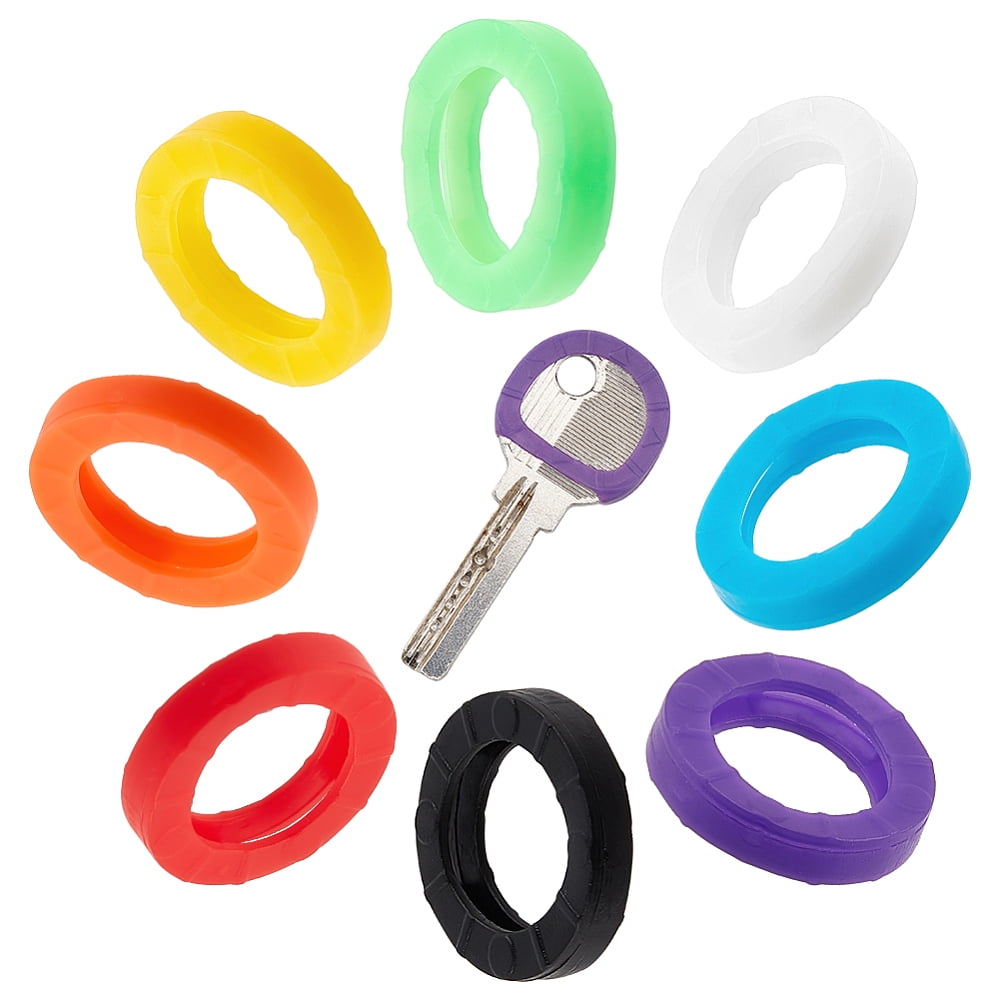 64Pcs 8 Colors Silicone Key Caps Key Identifier Covers Tags Ring Mixed ...