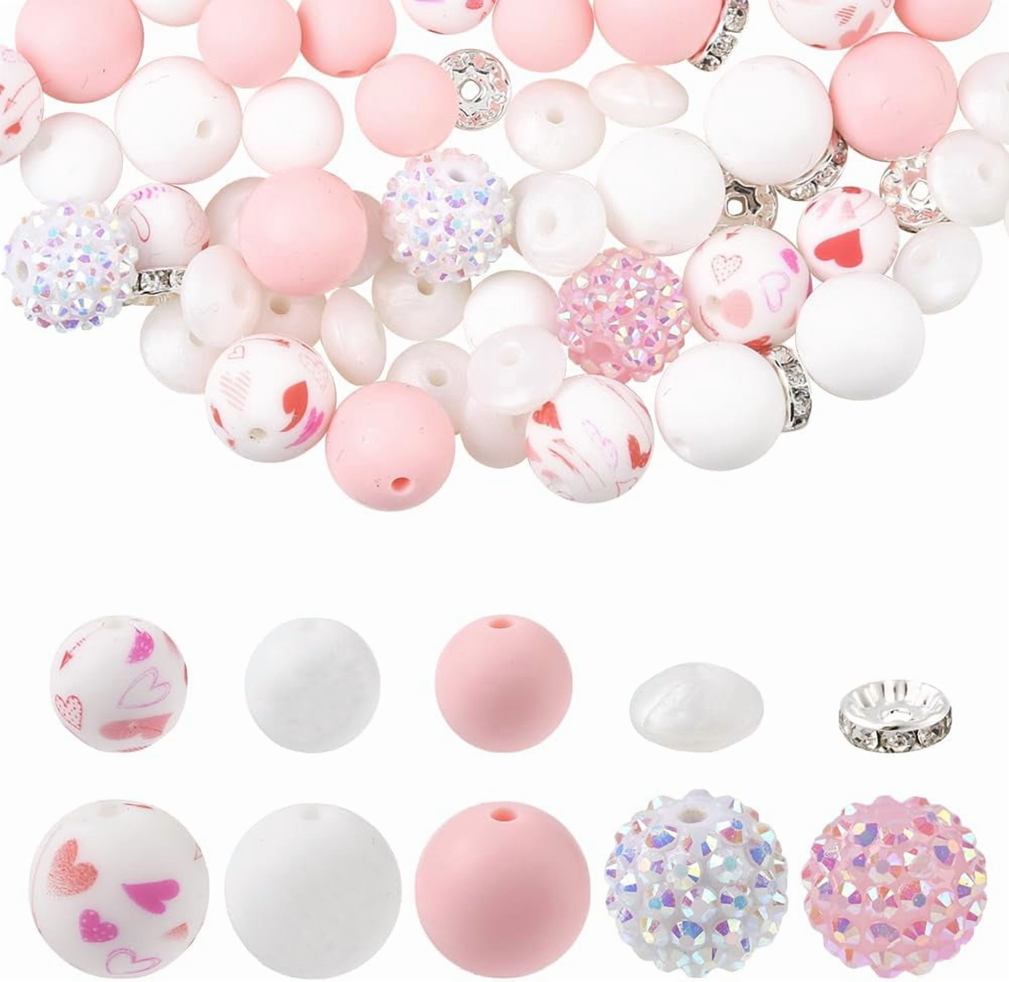 64Pcs Round Rondelle Food Grade Eco-Friendly Beads Focal Beads Mixed ...