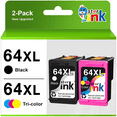 64XL 64 Ink Cartridges for HP Printer Ink 64 XL 64XL Combo Pack for HP ...