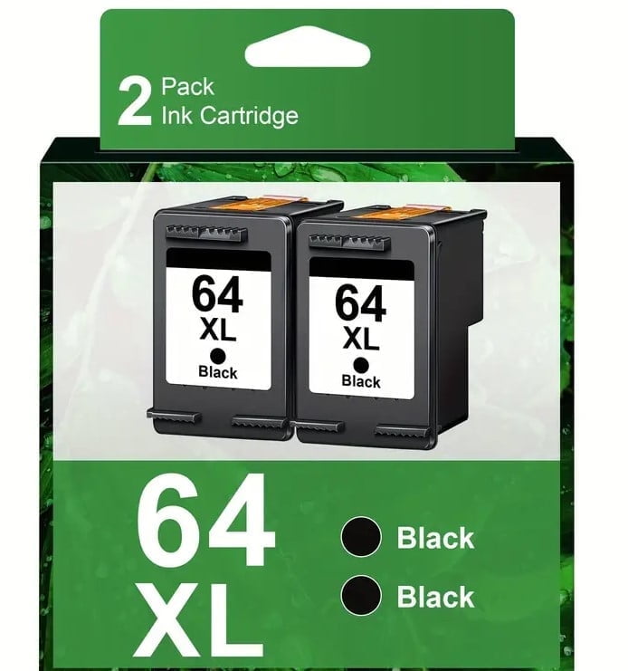 64XL Black Ink Cartridges Black Compatible for HP 64 XL Work with HP ...