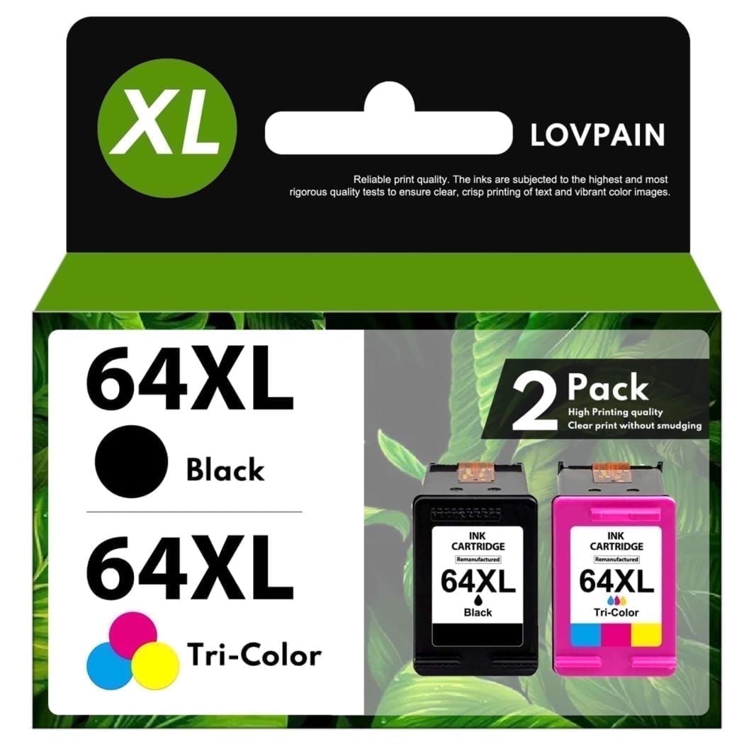 Free Shipping! 64XL 2 Pack Ink Cartridge Black/Tri-Color Replacement ...