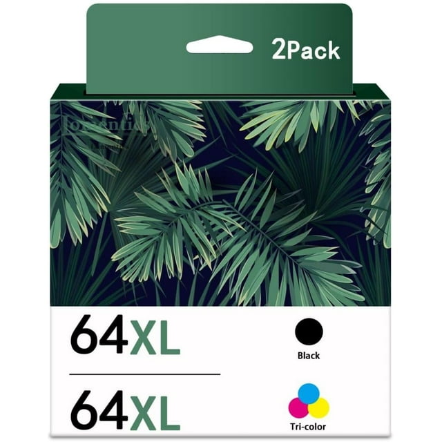 64XL Ink Cartridges (2 Pack,Bk/Tri-Color) - Remanufactured Ink ...