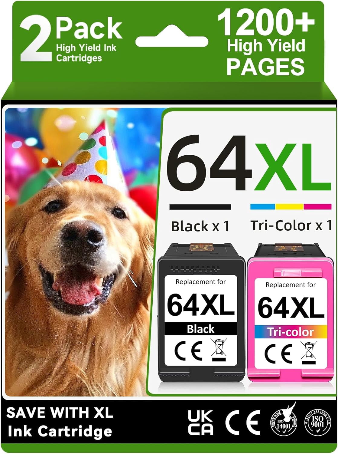 64XL Ink Cartridges Black and Color Compatible for 64XL Ink Cartridge ...