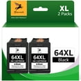 64XL Ink Cartridges Black Compatible for HP 64 XL Work with HP Envy ...