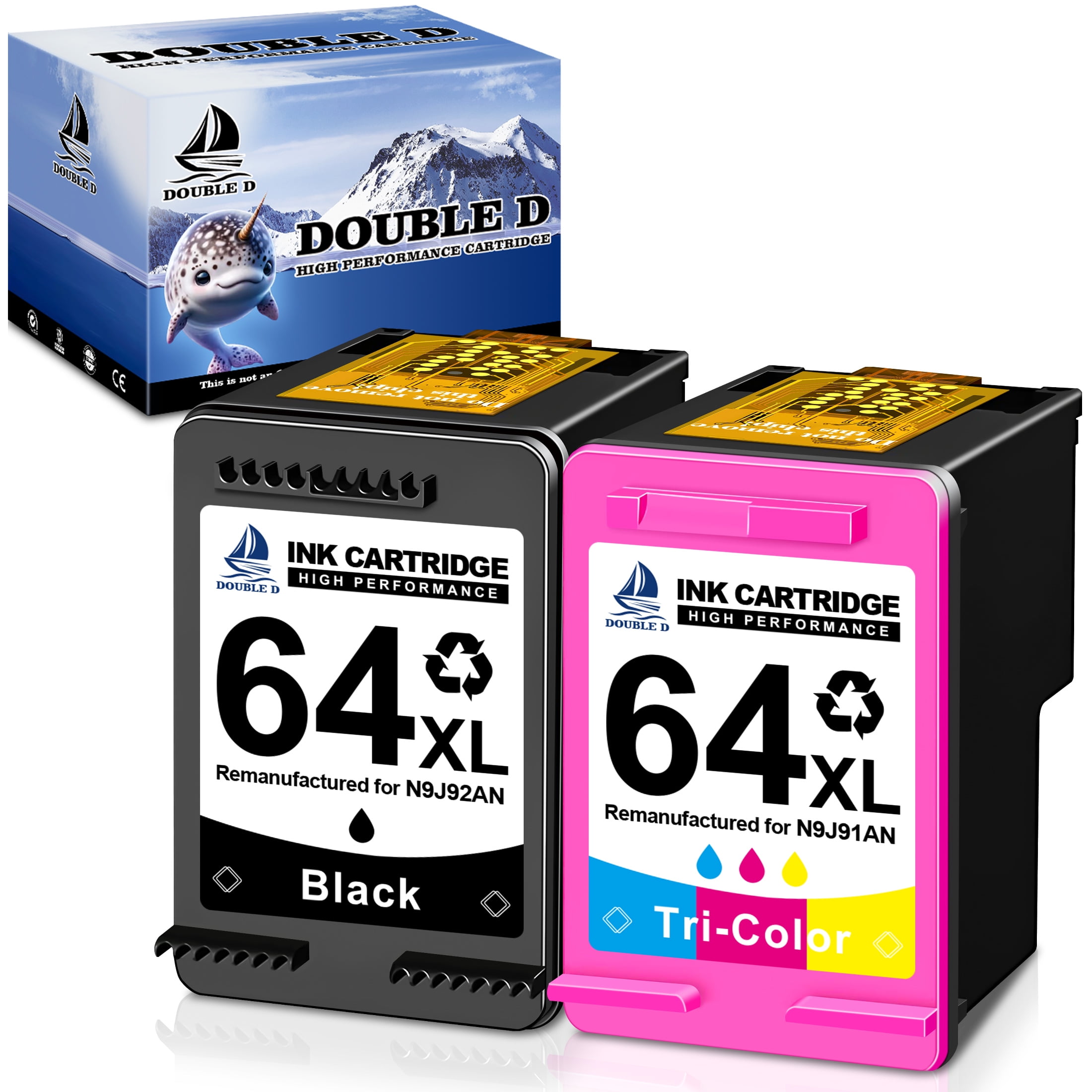 64XL Ink Cartridges Compatible for HP 64 Ink Cartridge Combo Pack for ...