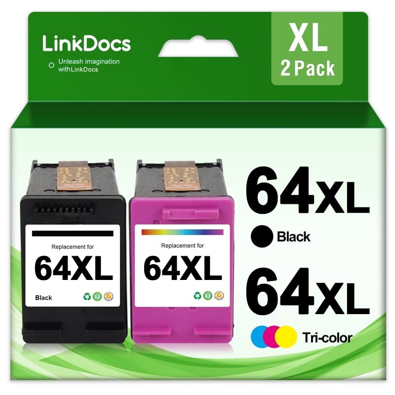 64XL Ink Cartridges Compatible for HP 64 Ink Cartridge used with Envy ...