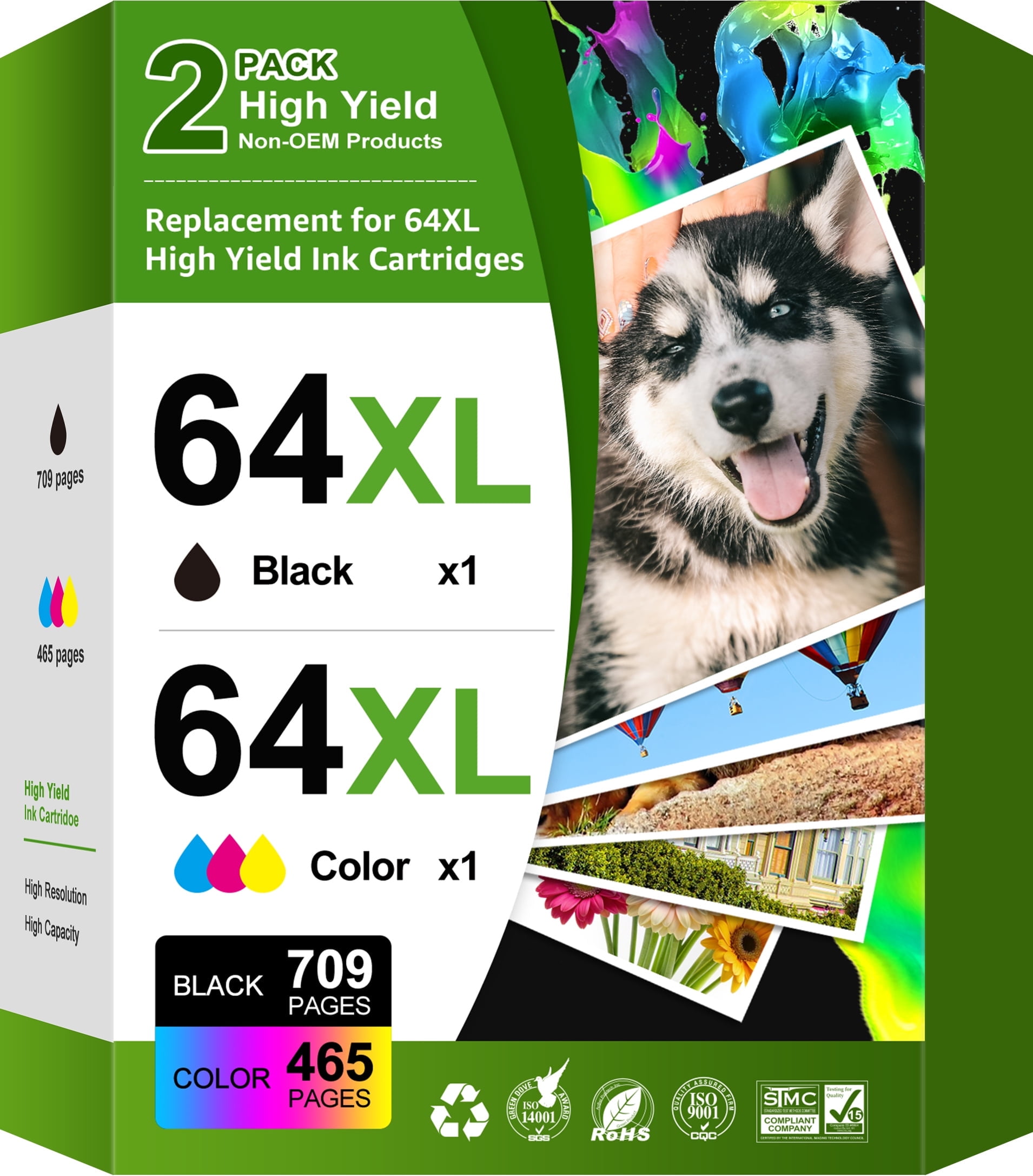 64XL Ink Cartridges Compatible for HP 64 Ink Cartridges HP Ink 64 XL ...