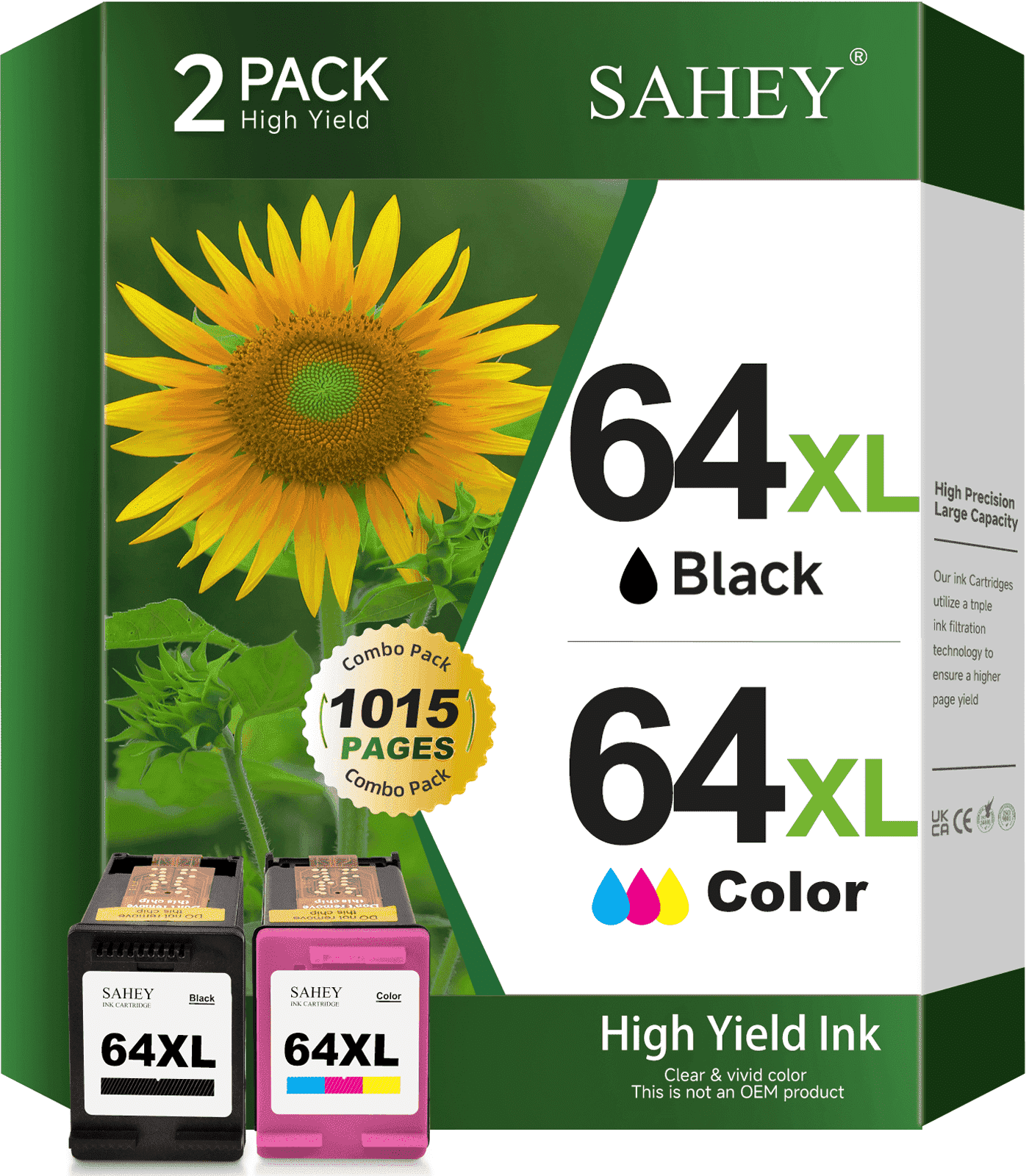 64XL Ink Compatible for HP 64 Ink Cartridge Combo Pack for Envy Photo ...