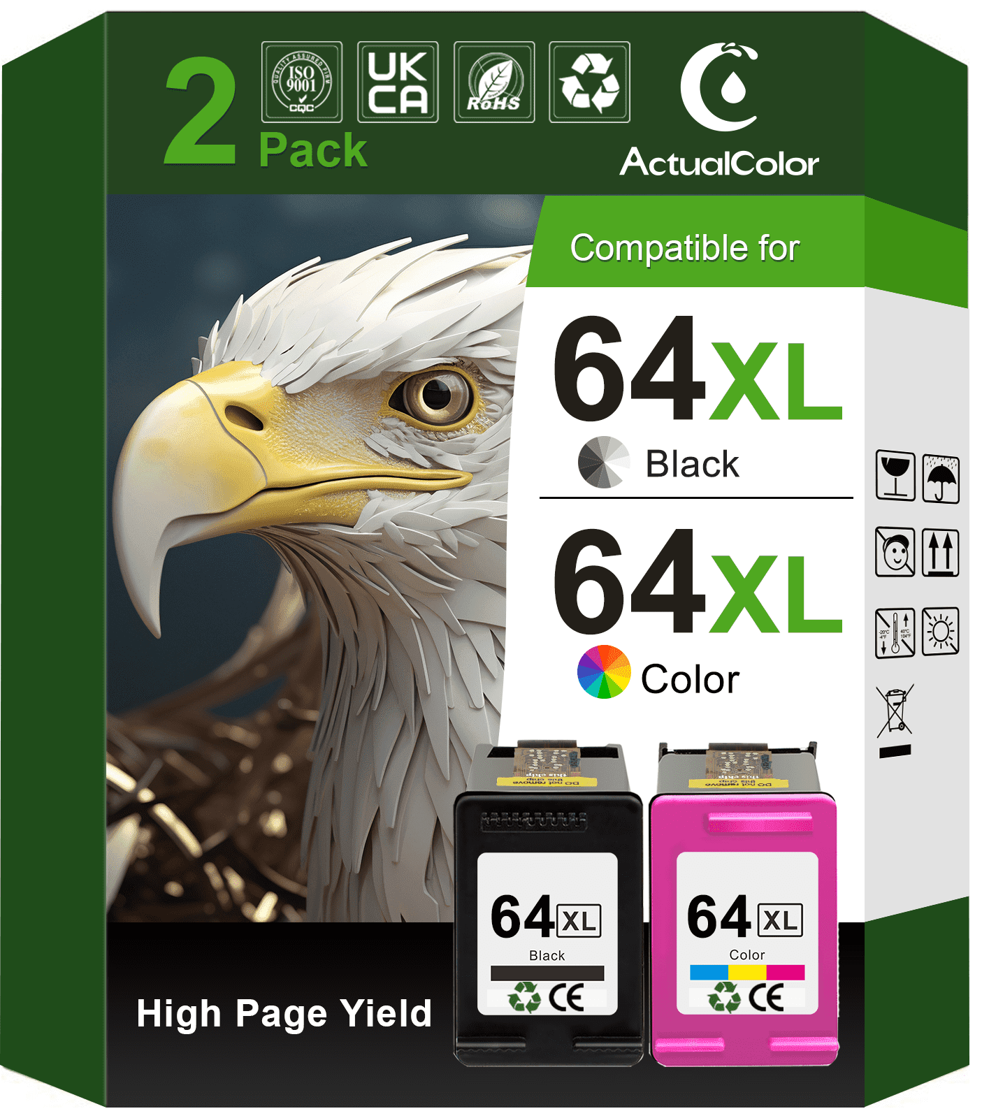 64 Ink Cartridges Compatible for HP 64XL Ink Cartridges Combo for HP ...