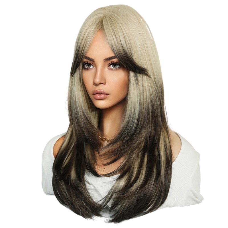 64cm European and American Simulation Wig Female Long Hair Center ...