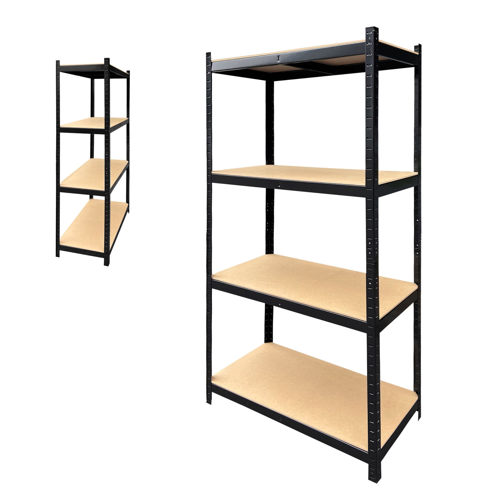 64in Storage Shelves, 4-Tier Garage Metal Frame Shelving Unit Anti-Slip ...