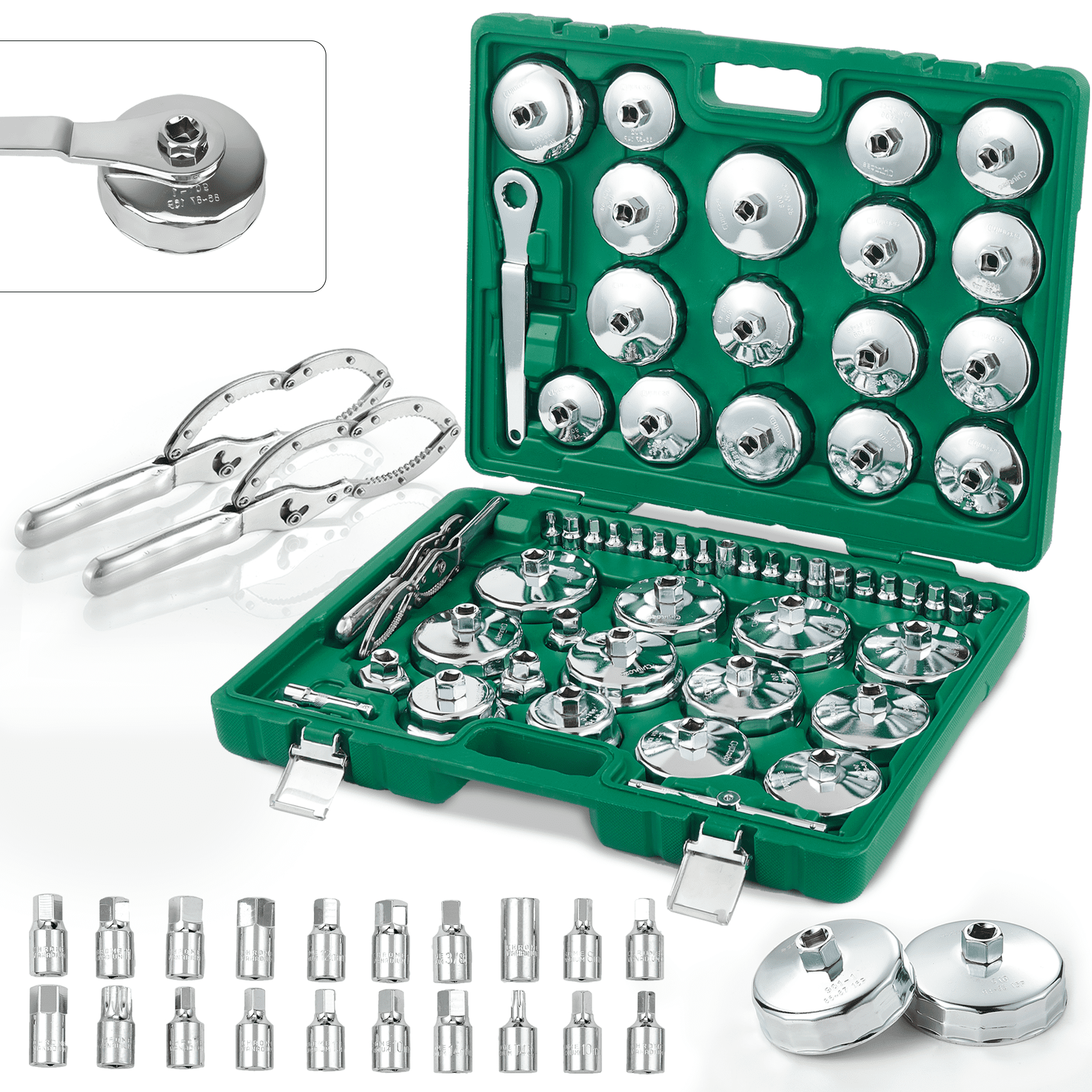 64mm Oil Filter Wrench,58 PCS Auto Oil Filter Socket Set,Compatible ...