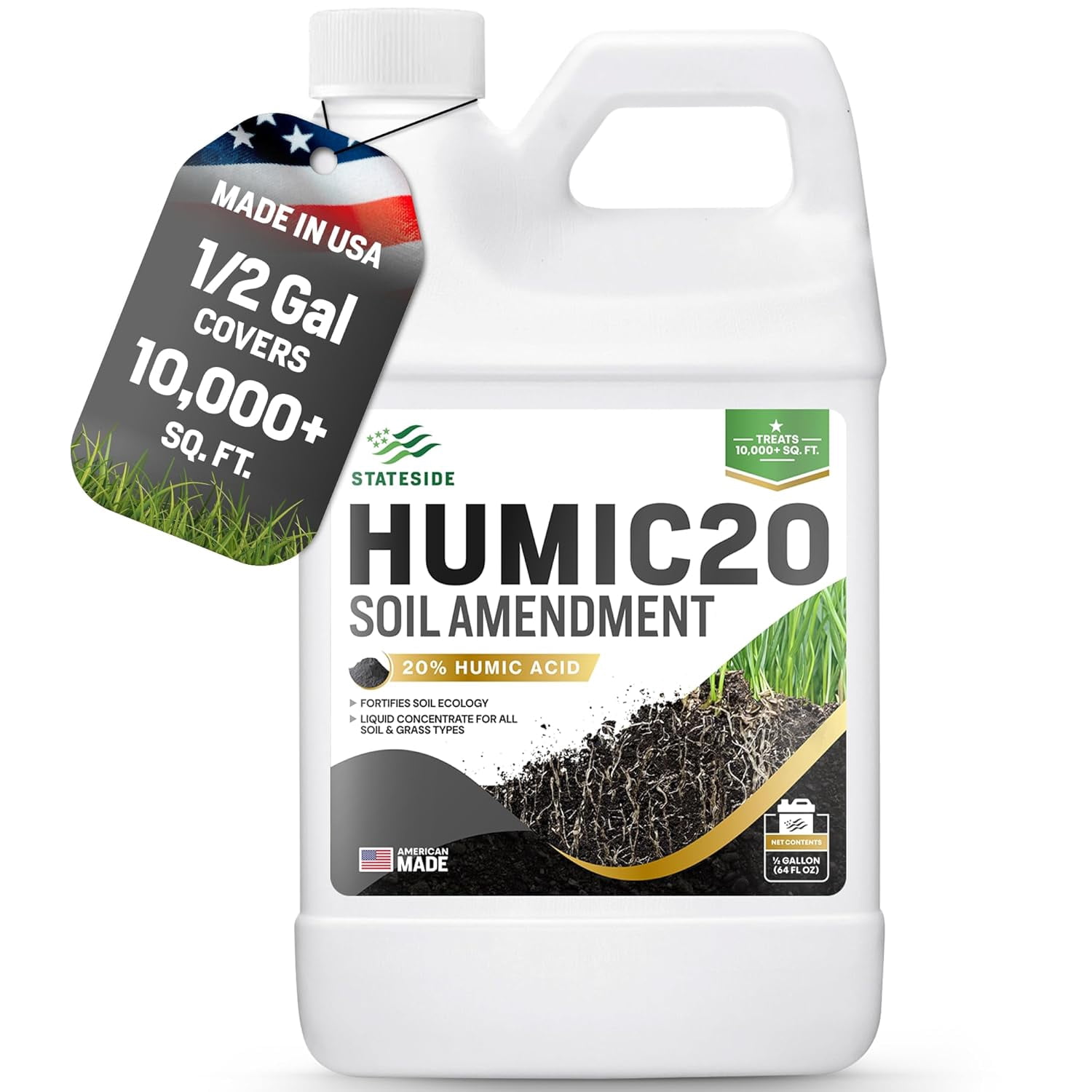 64oz 20% Humic Acid for Lawn - Covers 10,000 sq ft, Humic20 Soil ...