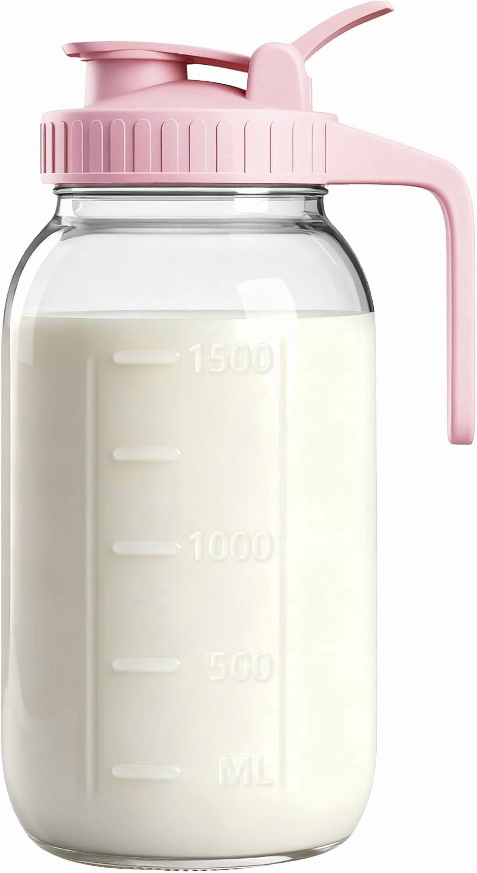 64oz Glass Breast Milk Pitcher with Lid – Leak-Proof & Airtight Formula ...