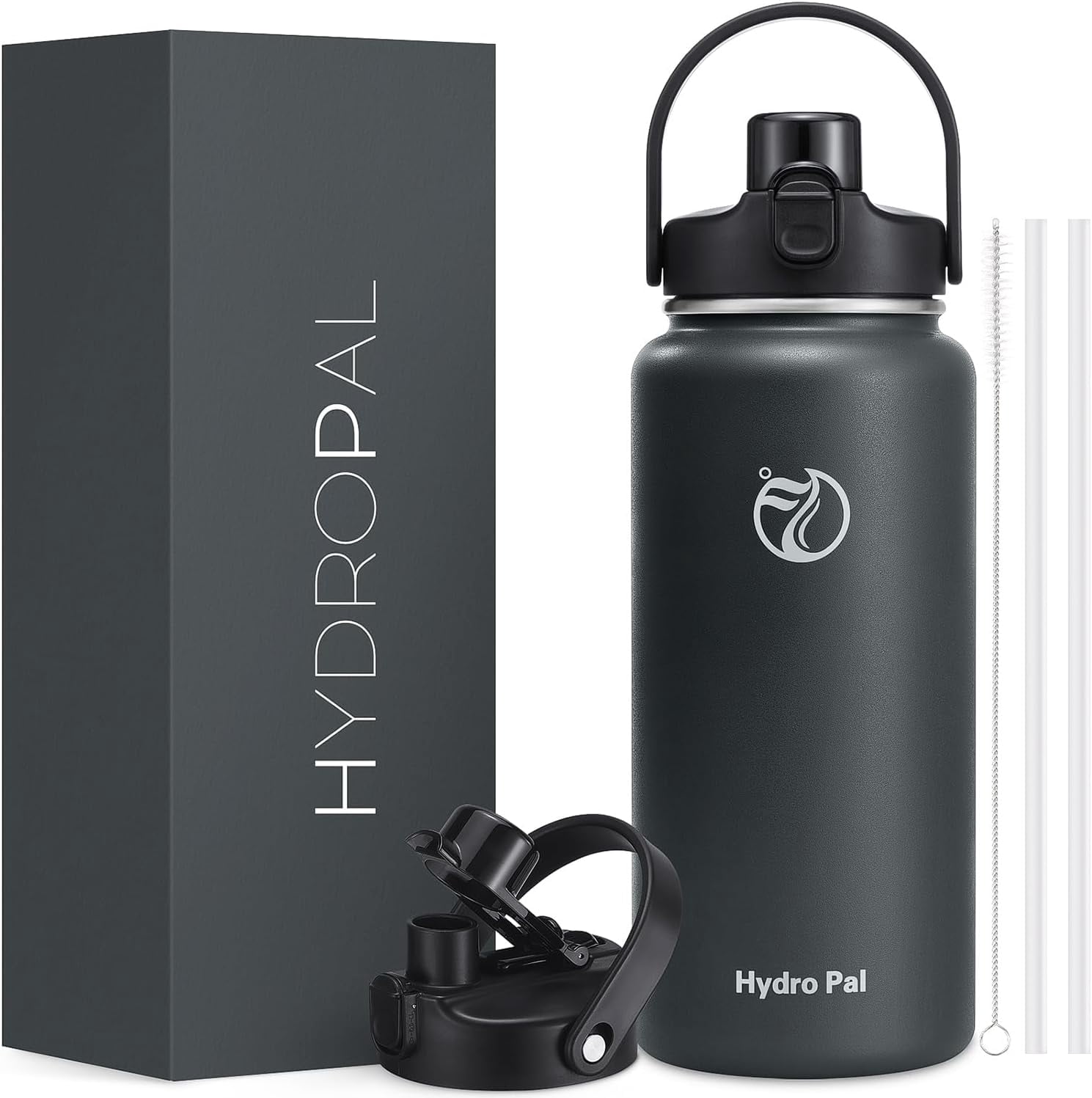 64oz Half Gallon Insulated Water Bottle with 2-in-1 Lid (Chug & Straw ...