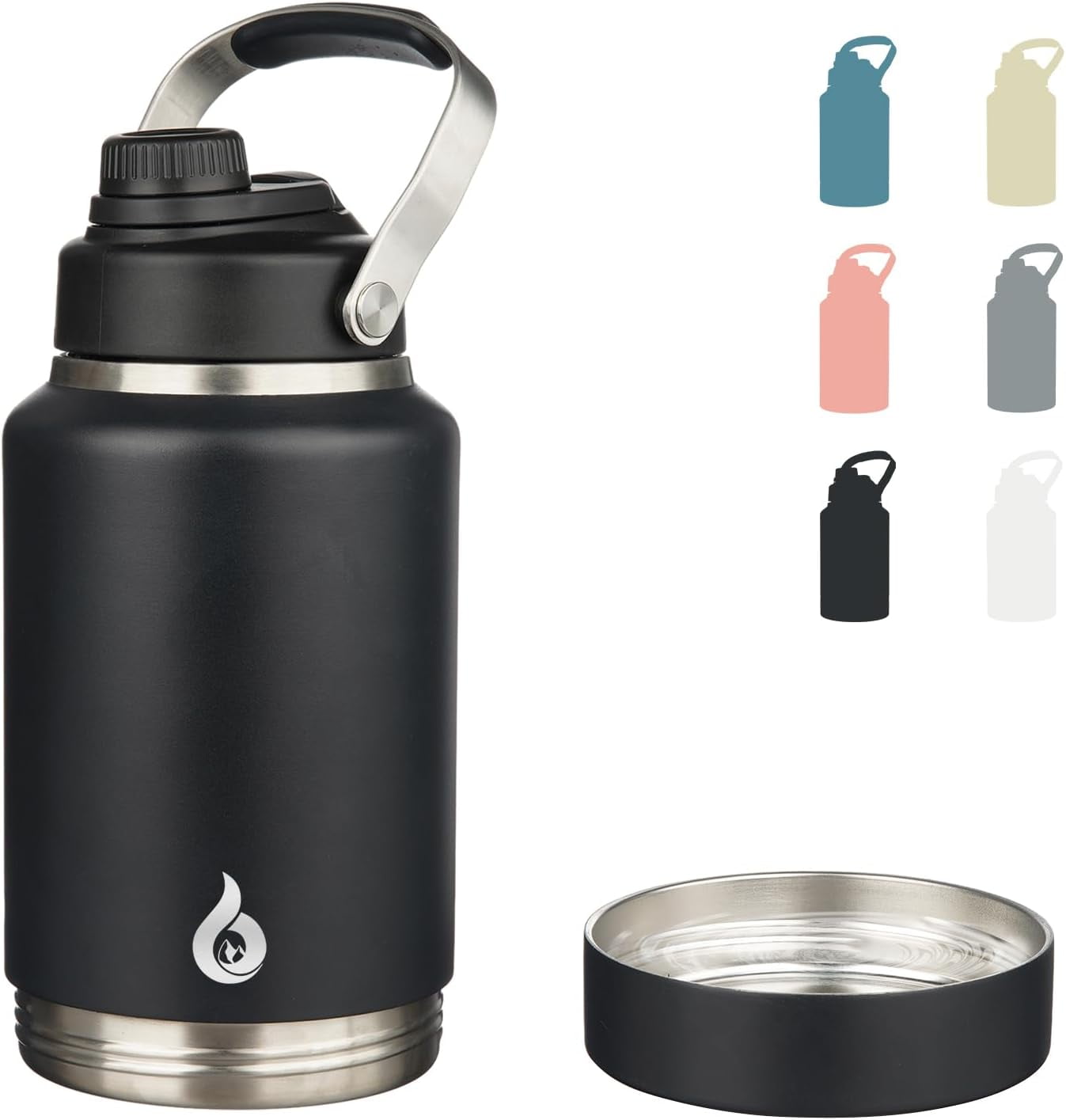 64oz Insulated Water Bottles, Dishwasher Safe Half gallon Water Bottle ...
