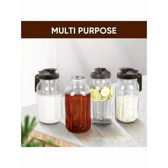 64oz Large Capacity Cold Brew Coffee Maker Jar, Thick Glass Mason ...