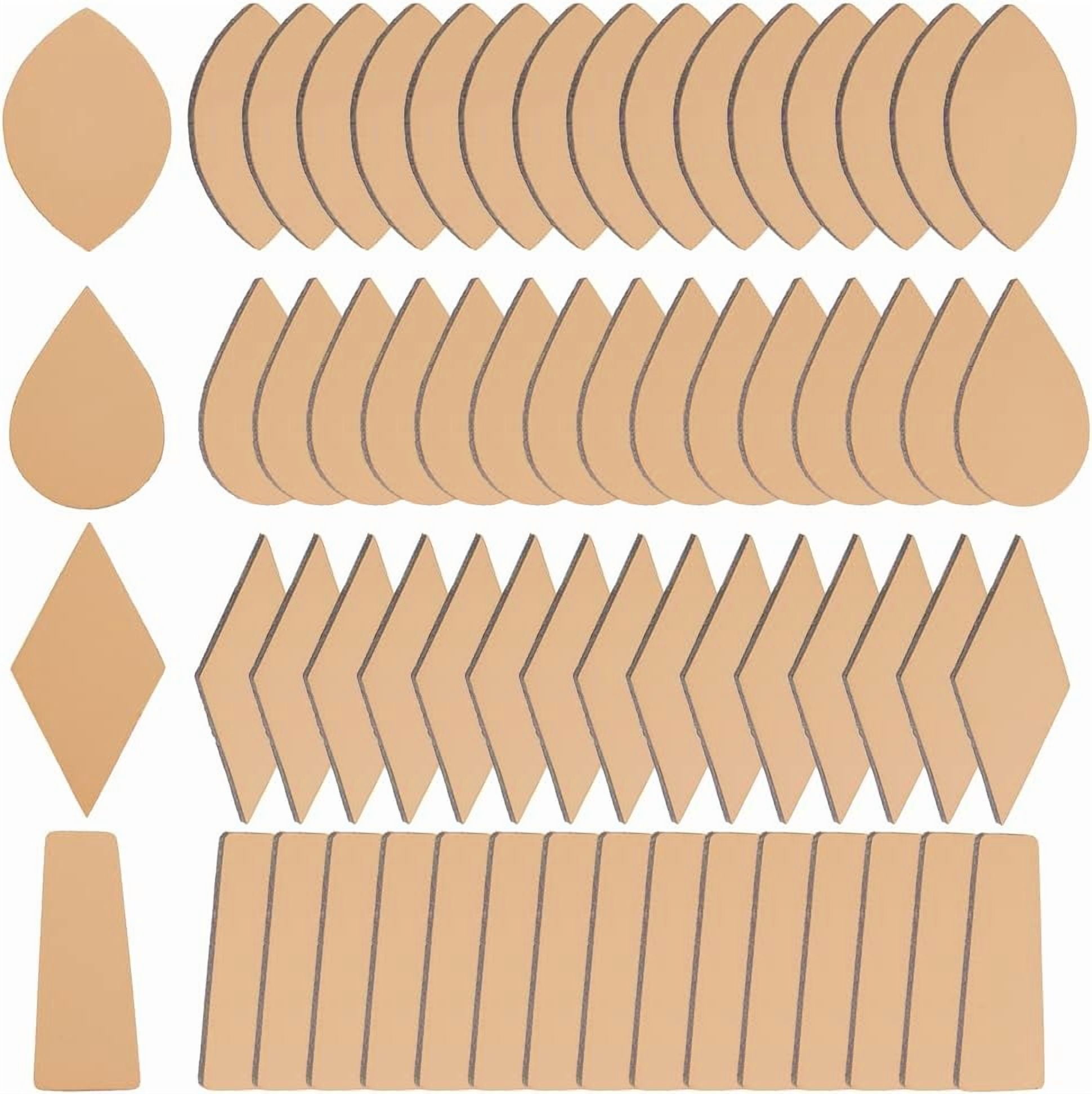 64pcs 4 Style Leather Labels Rhombus Teardrop Leather Tags Imitation ...