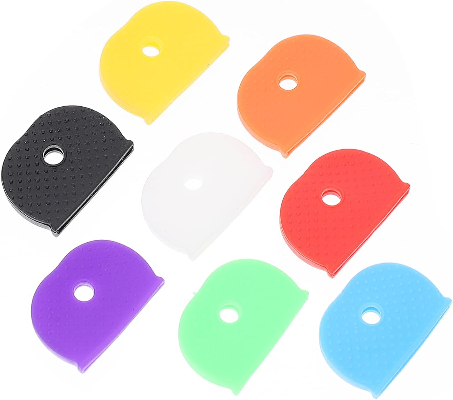 64pcs Flexible Rings Silicone Random Colors Coding Key Holders Sleeves ...