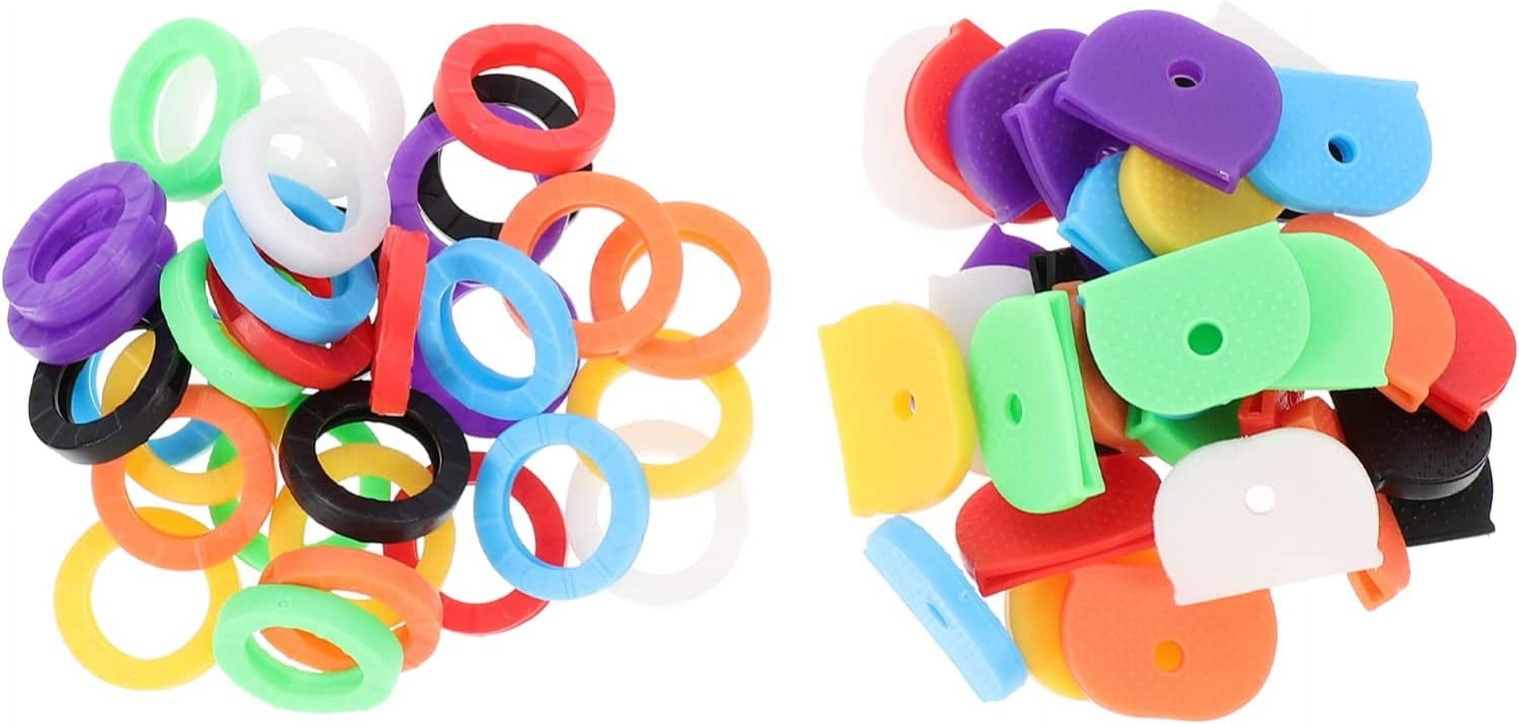 64pcs Key Recognition Covers Key Cap Tags Covers Key Identifier Ring ...