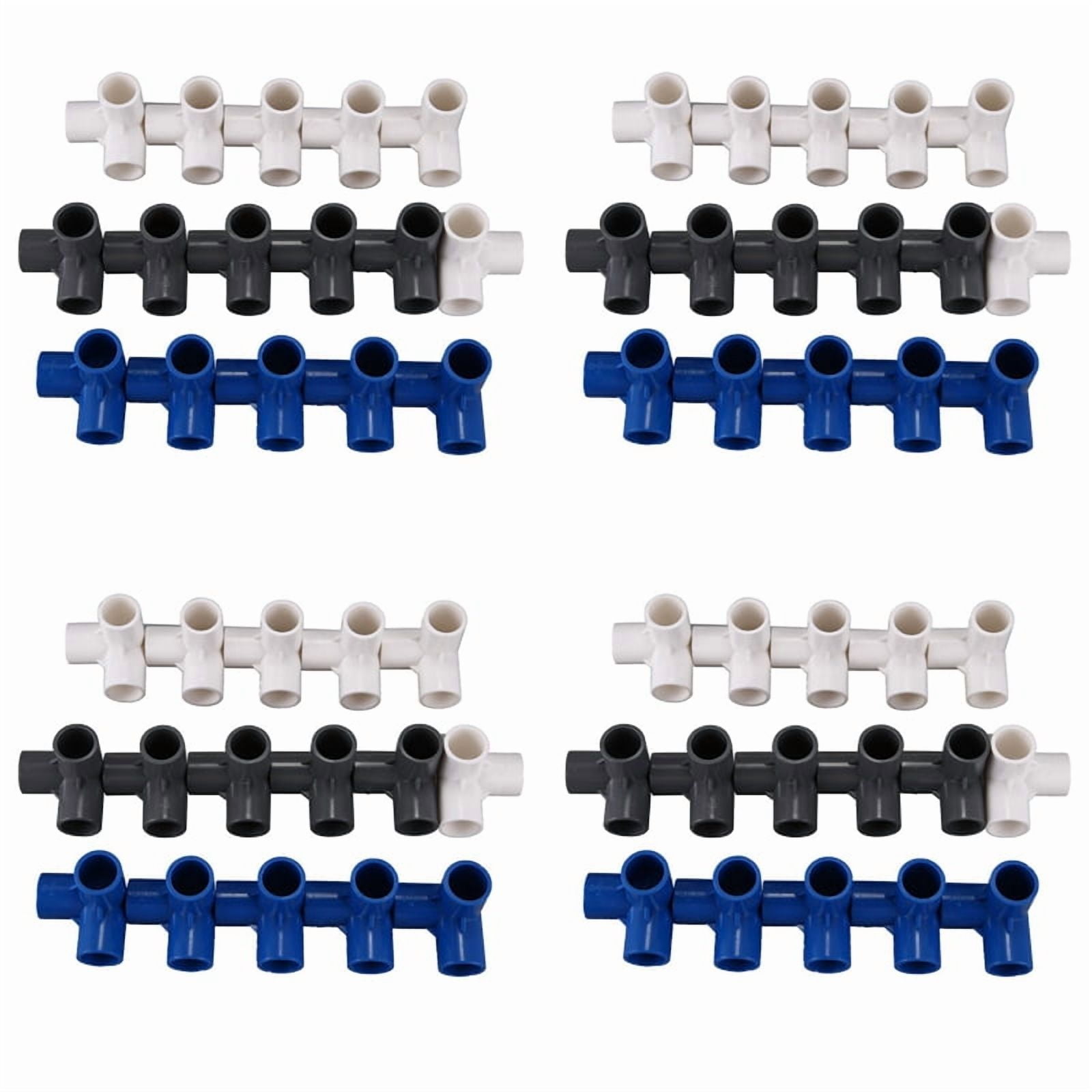 64pcs Plastic PVC 20mm Hose Tee Connector 3 Way Joint for Garden ...