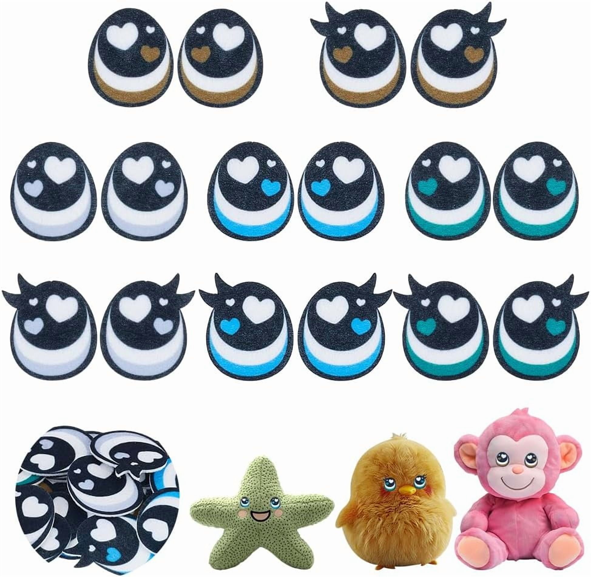 64pcs Round Felt Eyes 42mm Craft Safety Eyes with Lashes 4 Colors Craft ...