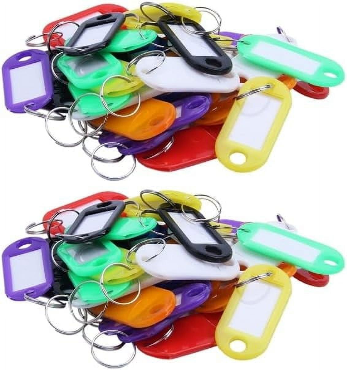 Occus 64X Multi-Colors Plastic Key Fob ID Tags Luggage ID Labels with ...