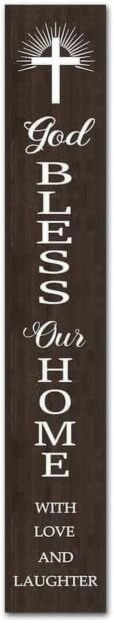 (64x8)in tall god bless our home with love and laughter welcome ...