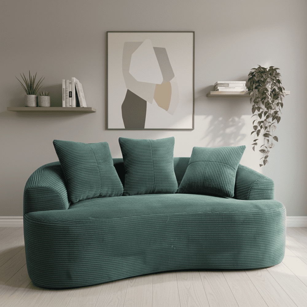 65.35" Curved Loveseat Sofa with Pocket Spring Cushions for Soft ...