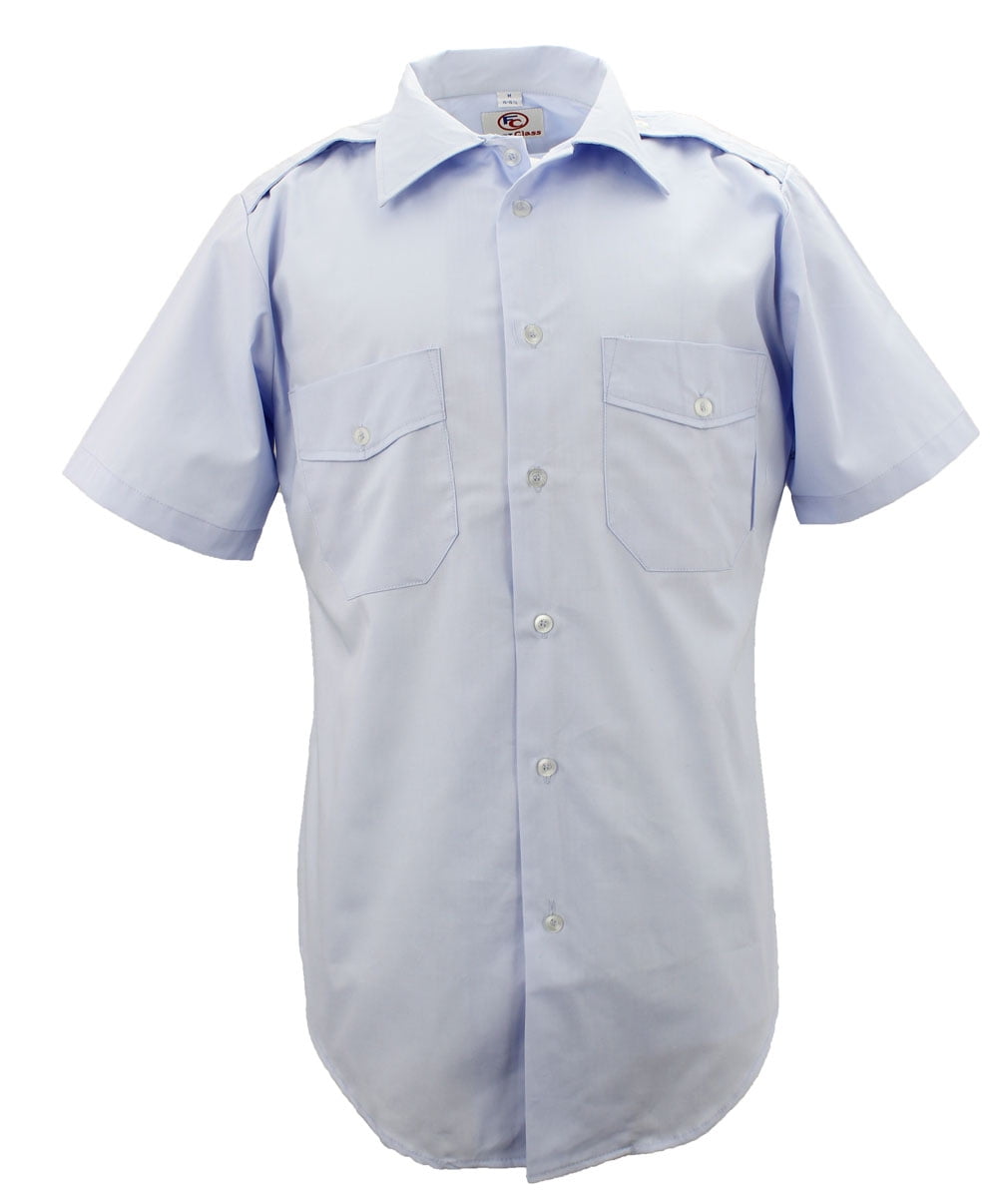 65/35 Polycotton Uniform Shirts (Light Blue) - Short Sleeve - S ...