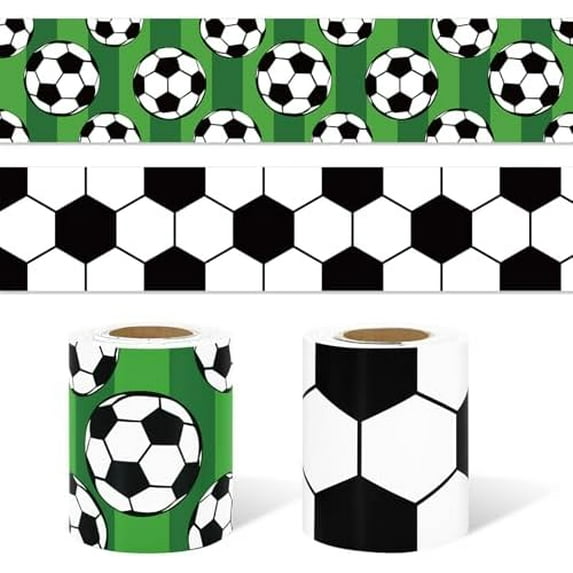 65.6 Ft Soccer Ball Bulletin Board Border Green Black White Soccer Die ...