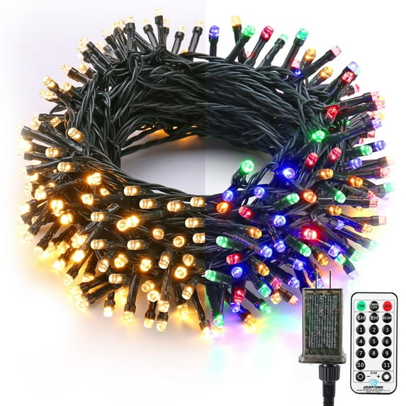 65.67ft Connectable Christmas Lights 200 LED, 11 Lighting Modes Color ...
