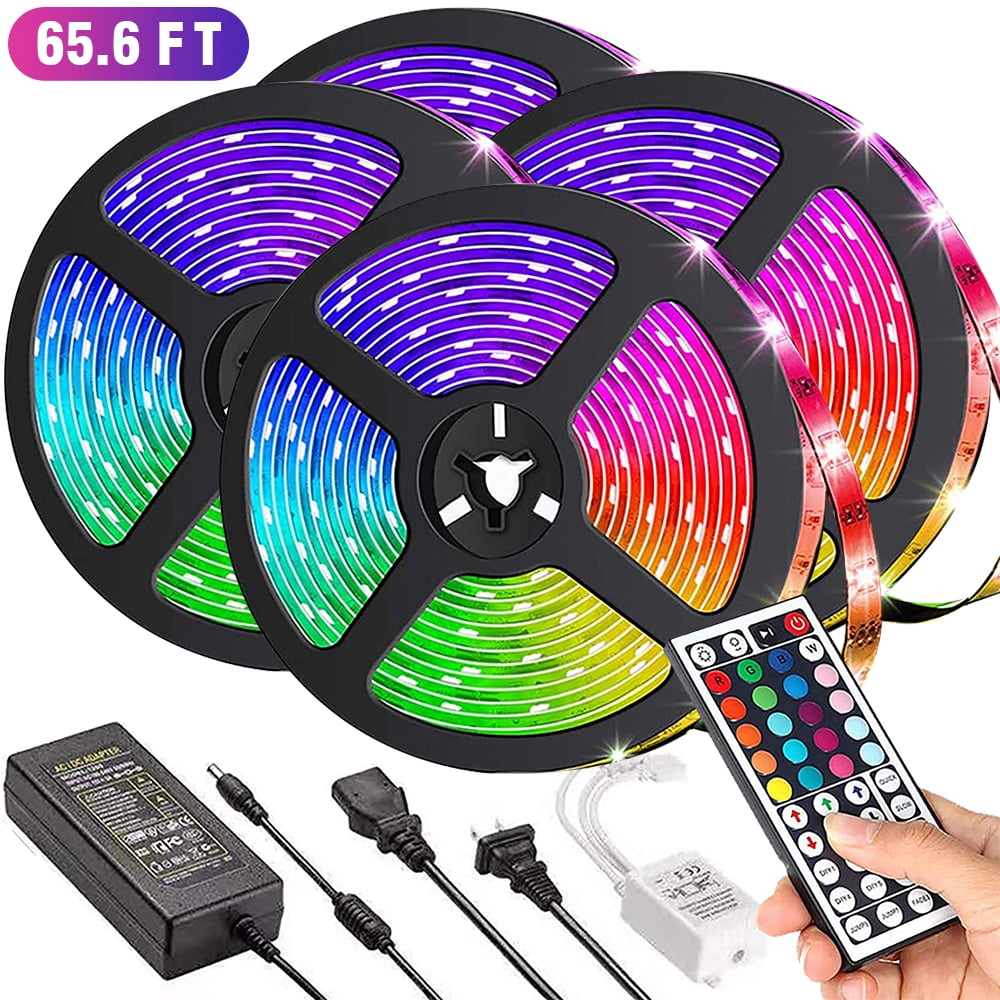 65.6FT/20M LED Strip Light,Waterproof 3528 RGB Light Strips,Color ...