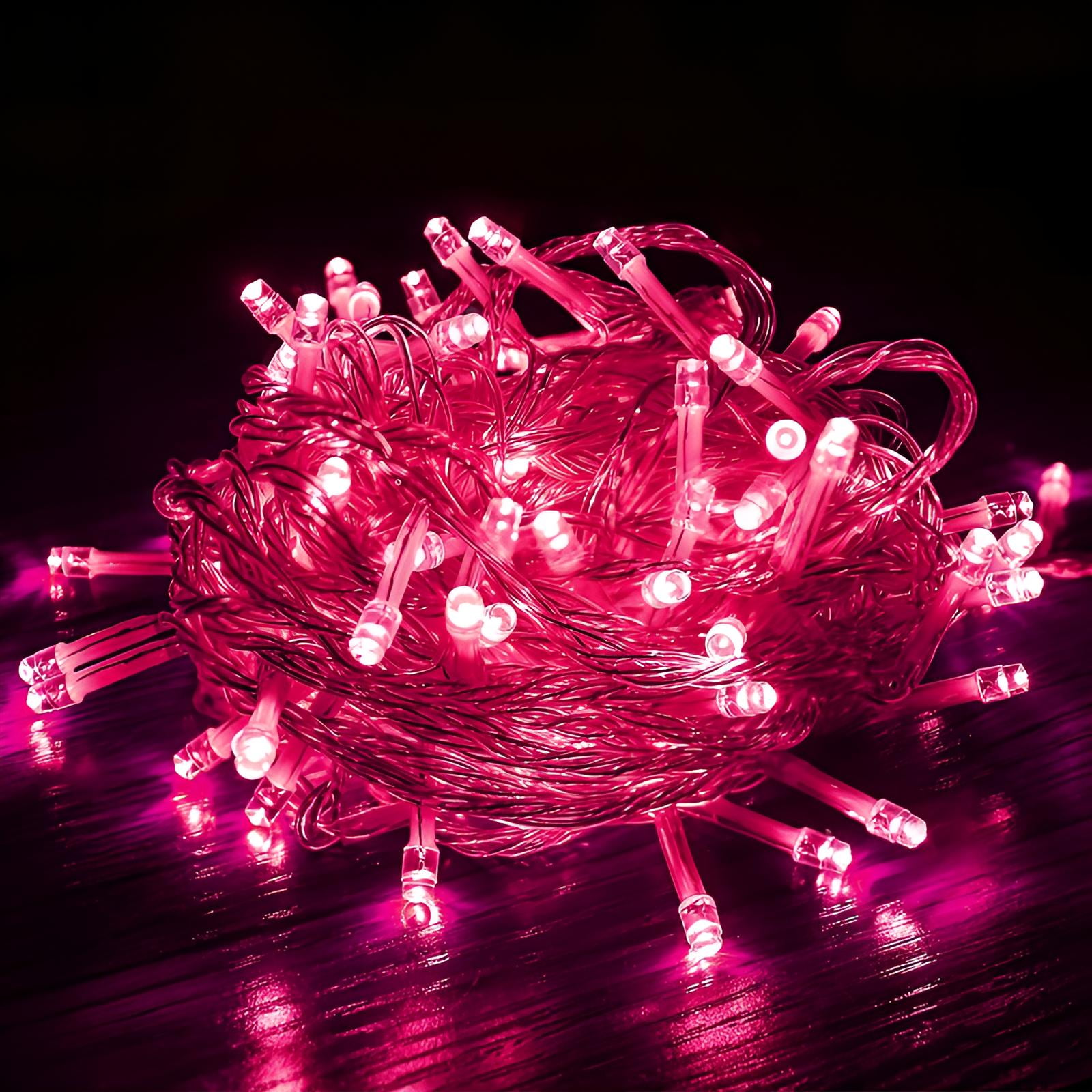65.6ft 200 LED String Lights Indoor Outdoor, Pink Christmas Lights ...