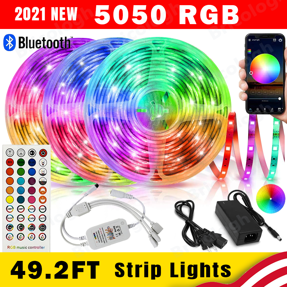 65.6ft LED Strip Lights，AlexTong Music Sync Color Changing RGB LED ...