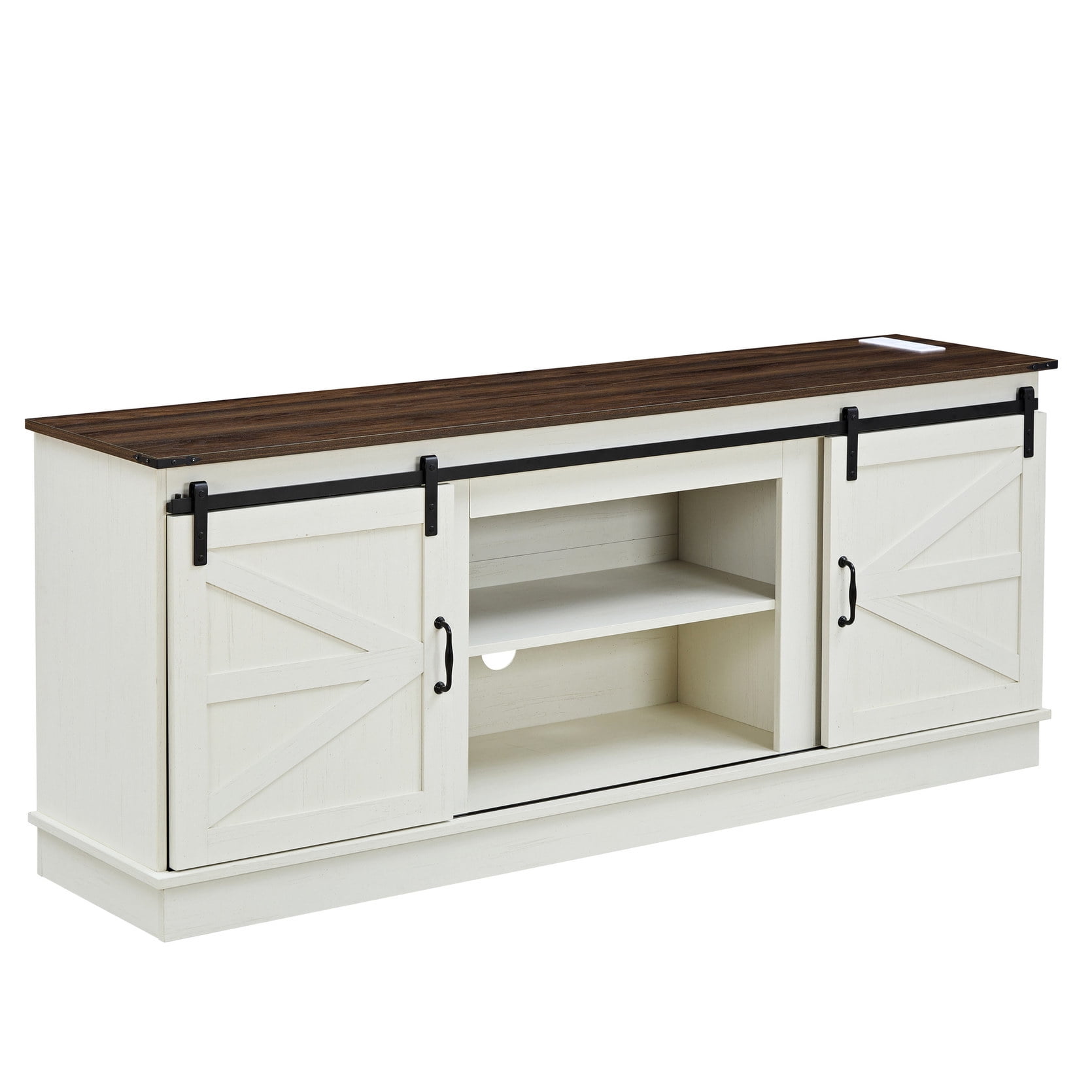 65 - 75 Inch TV Capacity, Quality MDF | Barn Door Design, Charging ...