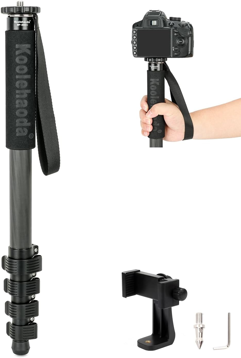 65" Camera Monopod Stand, Carbon Fiber Photography Monopod Portable ...