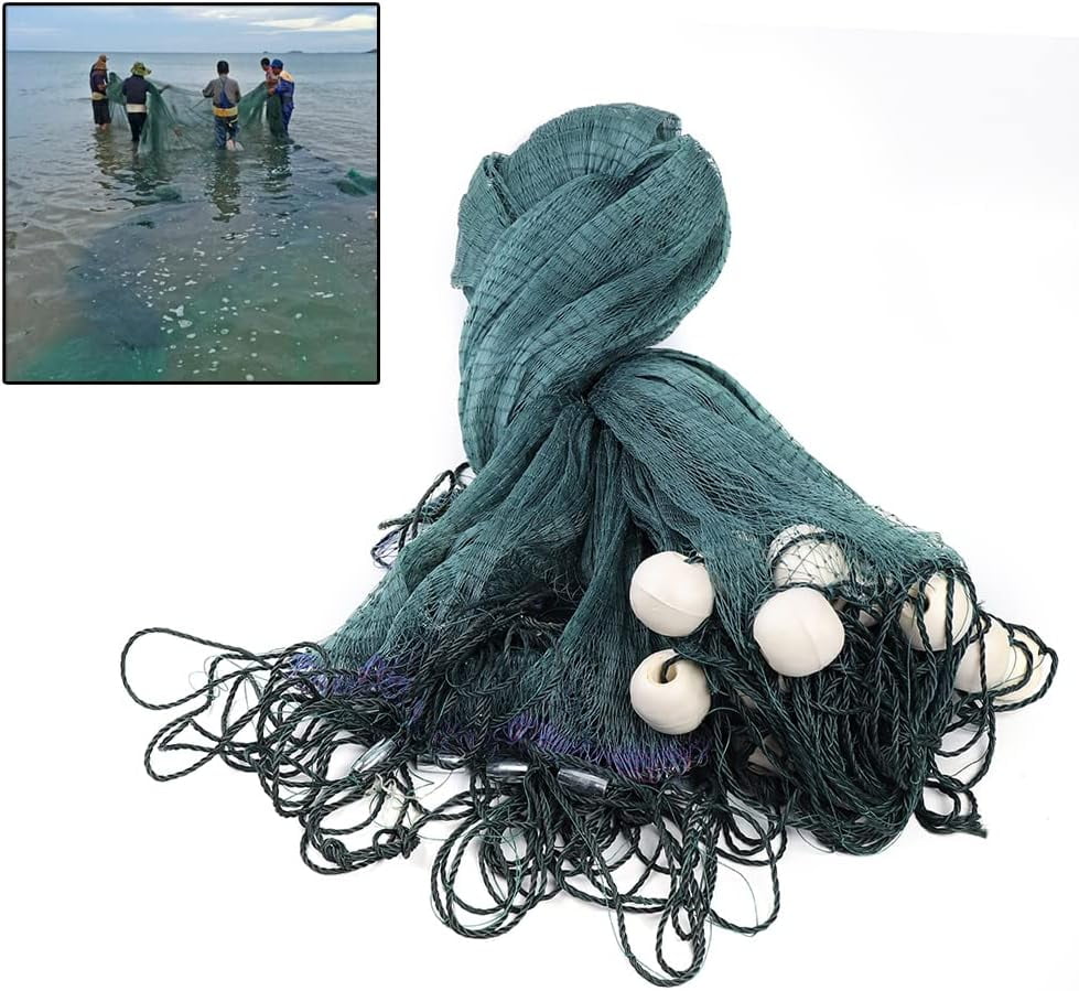 65 FT Fishing Drag Net Beach Drag Net Fishing Drag Cast Net Easy Throw ...