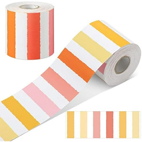 65 Feet Boho Striped Classroom Bulletin Board Borders 1 Roll of Pastel ...
