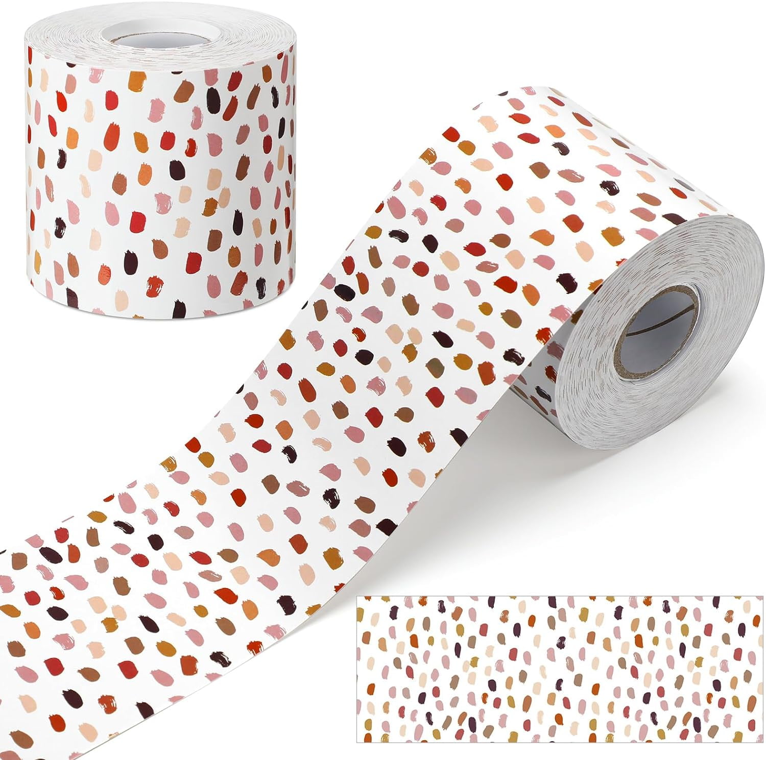 65 Feet Bulletin Board Borders Black and White Polka Dots Striped Grid ...